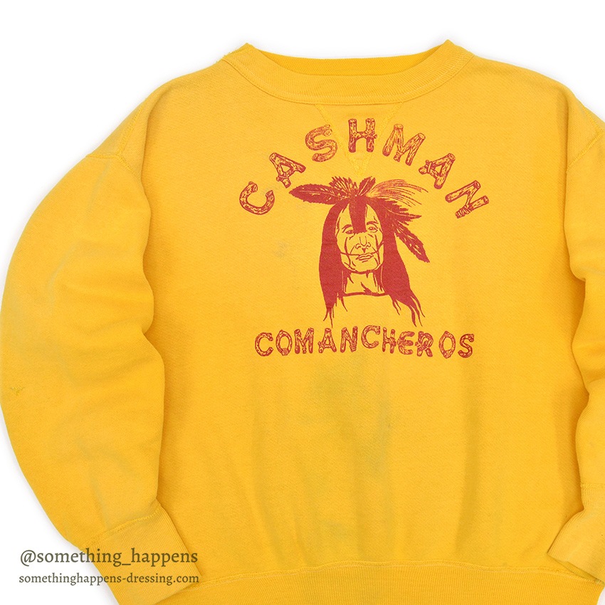 ~1960's CASHMAN COMANCHEROS INDIAN FACE 前V SWEAT SHIRT ... | 確認用 TOPS ...