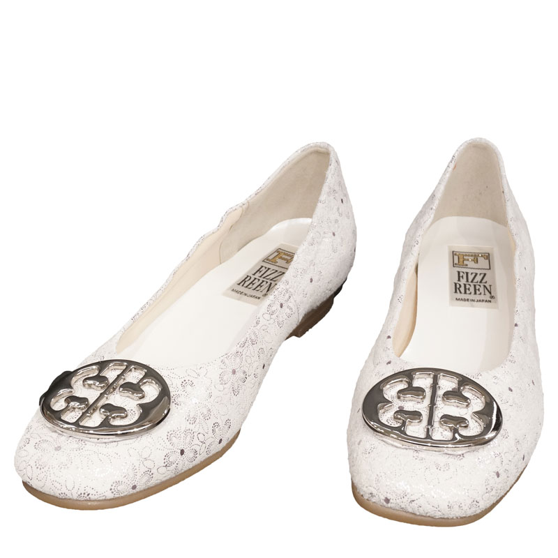 《FIZZ REEN フィズリーン》 300 フラワー【送料無料＆ポイント10％！】 魅せるデザインと歩きやすく痛くならない信頼の日本製レディースシューズ・ブランド ゆったり幅のEEE メタル ...