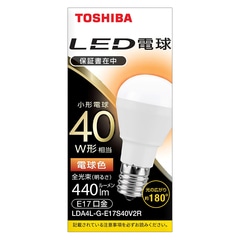 東芝 LED電球 ミニクリプトン形 E17 40W形 電球色 LDA4L-G-E17S40V2R｜4580625138624 16-0670｜通販ならオーム電機ダイレクト