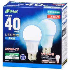 全方向タイプ｜LED電球 E26 40形相当 全方向 昼光色 2個入り｜LDA4D-G AG27 2P 06-4351｜4971275643512｜オーム電機ダイレクト