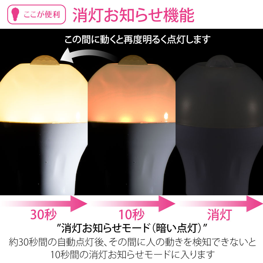 LED電球 E26 40形相当 人感センサー付 電球色｜LDA5L-H R21 06-3591｜通販ならオーム電機ダイレクト