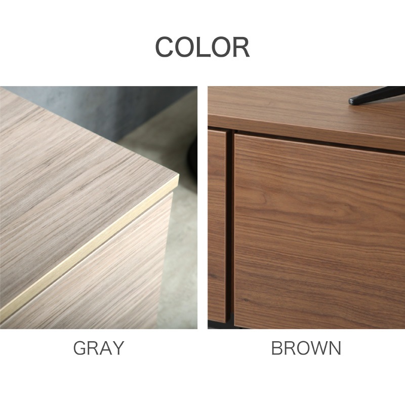 【大川家具】組み合わせタイプテレビボードセット 210cm幅 アネル (天板2100+600ガラス+600引出×2+300扉) ブラウン/グレー[土井インテリヤ工業] | テレビボード ...