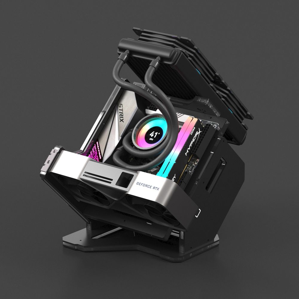 GEEEK Rhino S Mini ITX Open Air Frame Case Black | PCパーツ,PCケース,Mini-ITX ...