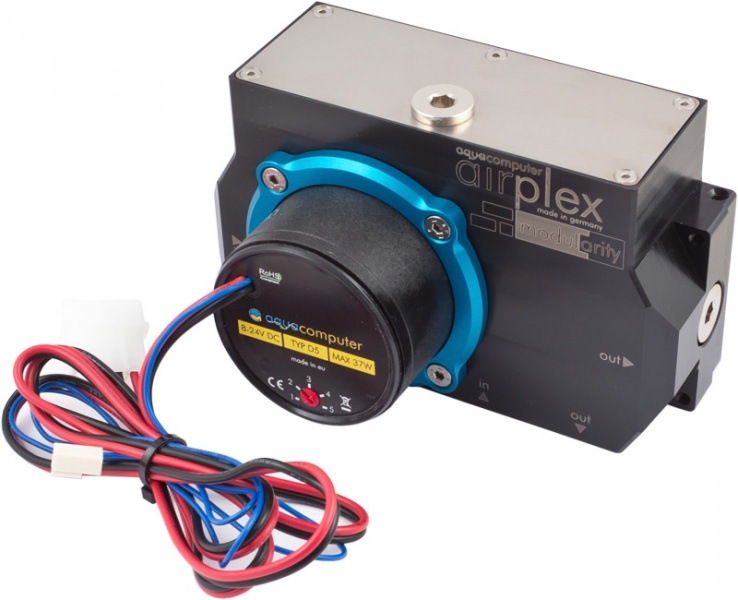 aquacomputer airplex modularity system 140 mm, aluminum fins, D5 pump ...