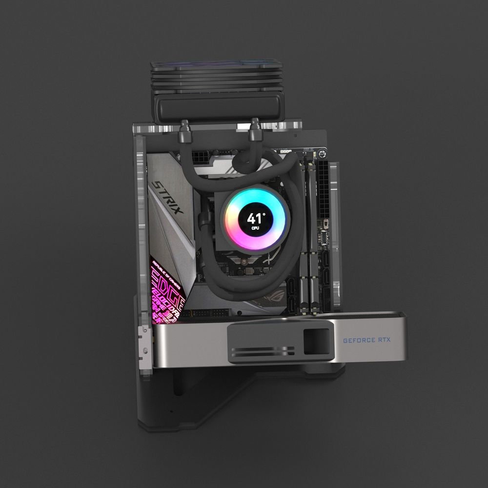 GEEEK Rhino S Mini ITX Open Air Frame Case Black | PCパーツ,PCケース,Mini-ITX対応ケース | OLIOSPEC