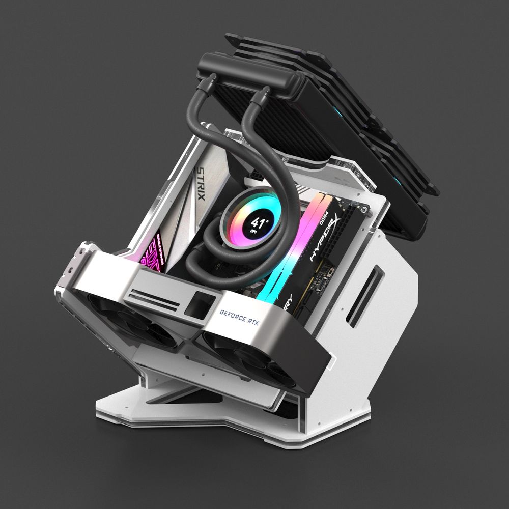 GEEEK Rhino S Mini ITX Open Air Frame Case White | PCパーツ,PCケース,Mini-ITX ...