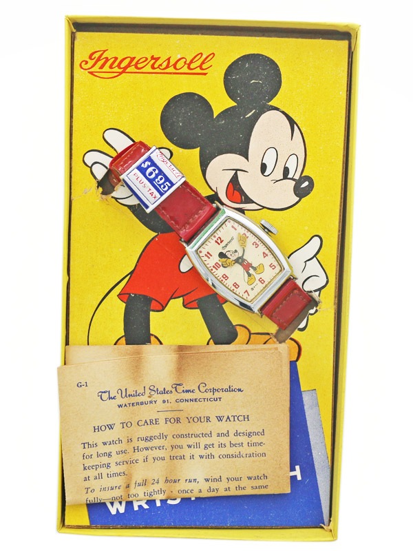 MICKEY MOUSE SSベースメタルトノー型手巻き 1947’S オリジナルボックス 説明書、プライスタグ付 | OTHERS ...