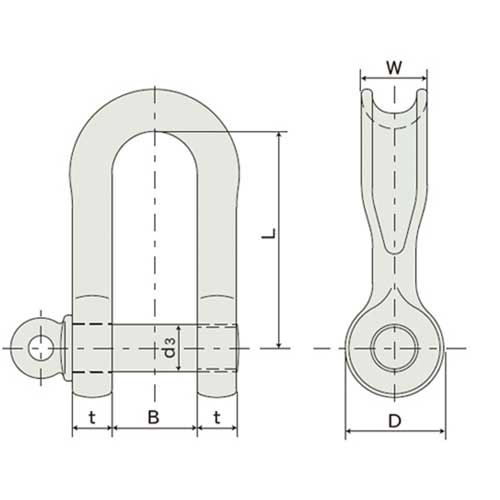 軽量型ワイドシャックル WRSE 5T～20Tバリエーション有 ねじ込みタイプ | ねじ込みシャックル | 鳳ワークス