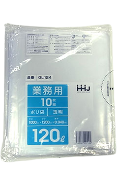 GL124 業務用 120L 透明 0.04厚（ケース販売のみ） | 袋,特価ゴミ袋（代引き不可） | フクロウモール