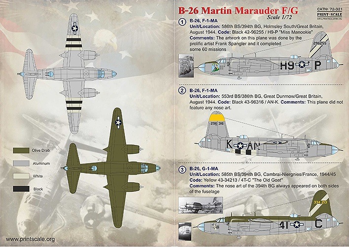 プリントスケール 72-321 1/72 マーチン マローダー B-26F/G コンプリートセット | PRINT SCALE | ホビーショップ パンツァーレーア