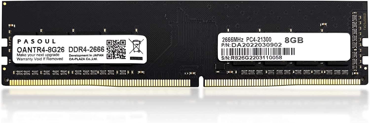 PASOUL デスクトップPC用メモリ DDR4-2666(PC4-21300) RAM 8GB SODIMM 288Pin 1.2V対応 16チップ｜PASOUL（パソウル）の高性能PC ...