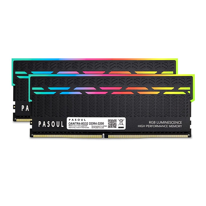 PASOUL デスクトップPC用メモリ ゲーミングメモリ RAM 16GB（8GB×2枚） PC4-25600 (DDR4-3200) SODIMM 288pin 1.35V LED付 ...