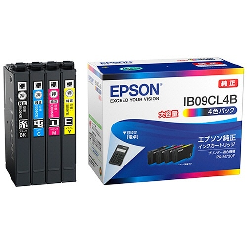 EPSON インクカートリッジ 4色パック 大容量インク PX-M730F用｜IB09CL4B通販｜PC4U