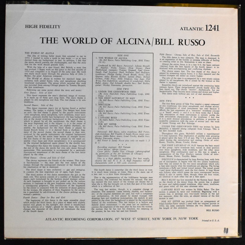 Bill Russo - The World Of Alcina [LP]｜JAZZ,Big Band｜Paddy Field Records ...