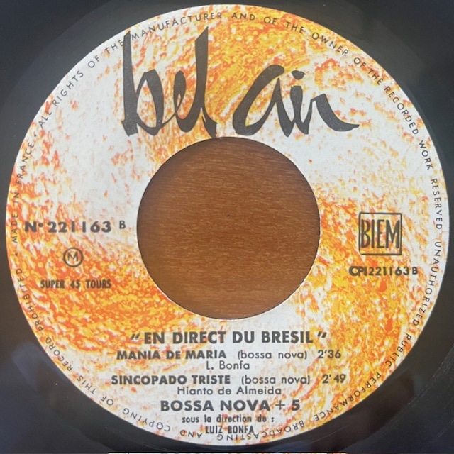 Bossa Nova + 5 Sous La Direction De Luiz Bonfa – En Direct Du Bresil ...