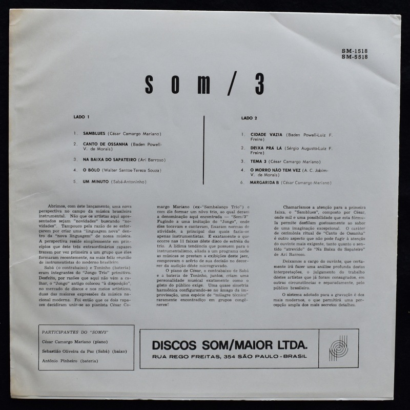 Som Tres - Som/3 [LP]｜BRAZIL,BOSSA NOVA｜Paddy Field Records｜中古アナログレコード ...
