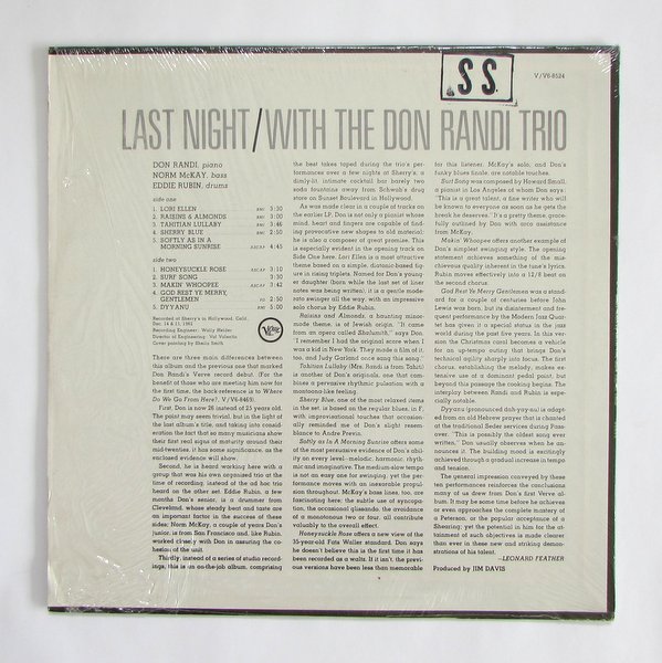 With The Don Randi Trio - Last Night｜JAZZ,Modern jazz｜Paddy Field ...