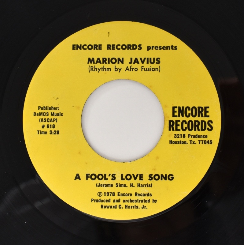 Marion Javius - Waiting In The Wings / A Fool's Love Song [7inch]｜SOUL ...