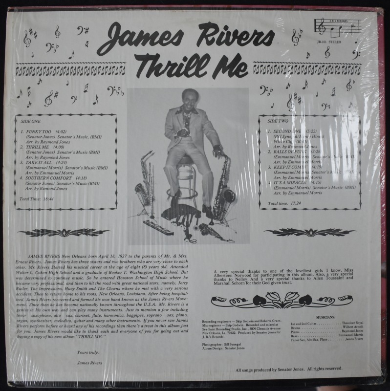 James Rivers - Thrill Me [LP] レアグルーヴ ディープファンク クラシック｜JAZZ,JAZZ FUNK ...