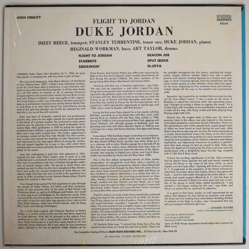 Duke Jordan - Flight To Jordan [LP]｜JAZZ,Hard Bop｜Paddy Field Records ...