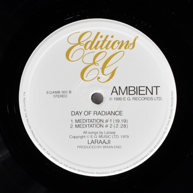 Laraaji Produced By Brian Eno - Ambient 3 (Day Of Radiance) [LP] 美品 ...