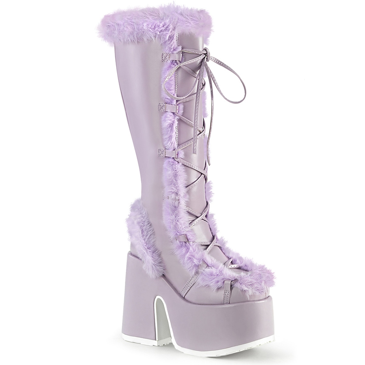 Demonia(デモニア) CAMEL-311 フェイクファー チャンキーヒール 厚底