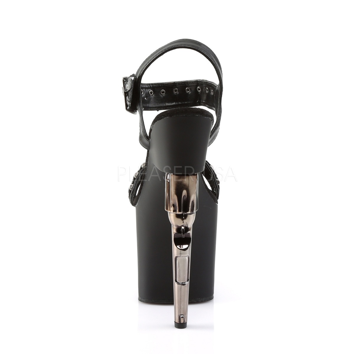 Pleaser BONDGIRL-712 7 1/2inch Gun Heel Ankle Strap P/F Sandal W/Bullet ...