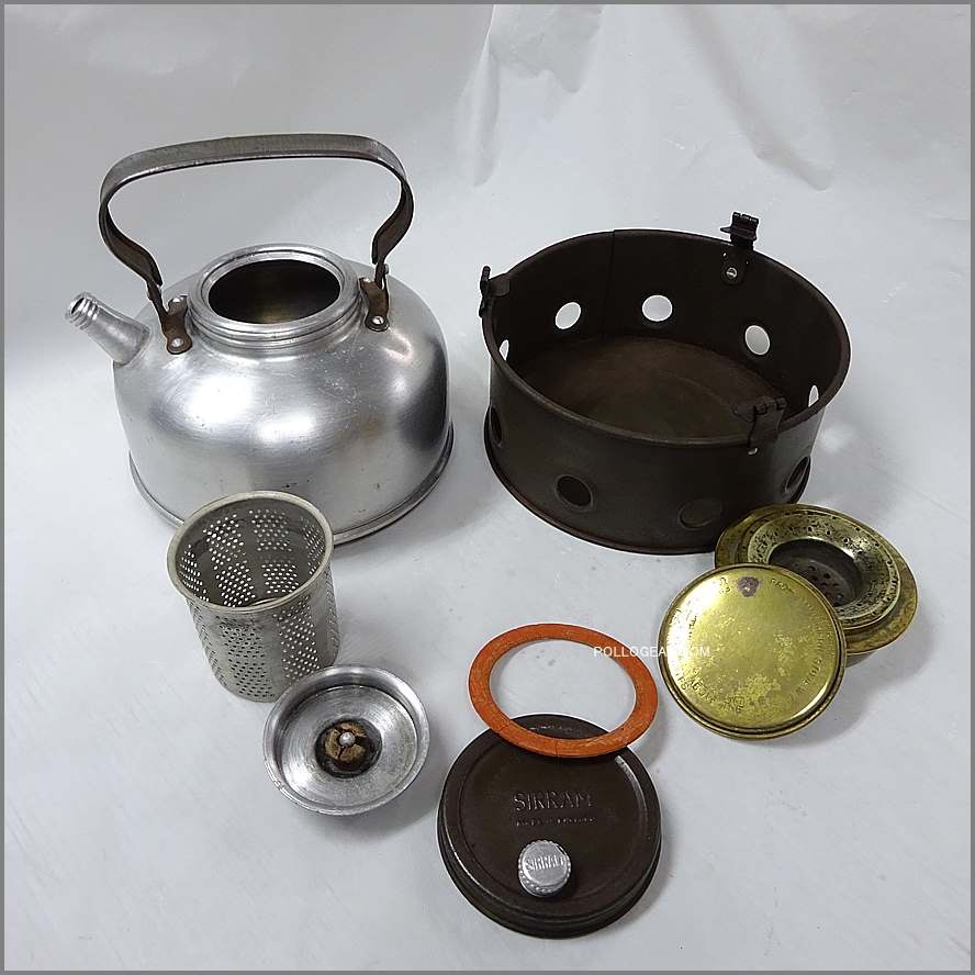 50’s SIRRAM BOILING SETS シラム ピクニックケトル スピリットバーナー 風防 アルスト アルコールストーブ ゴトク ...