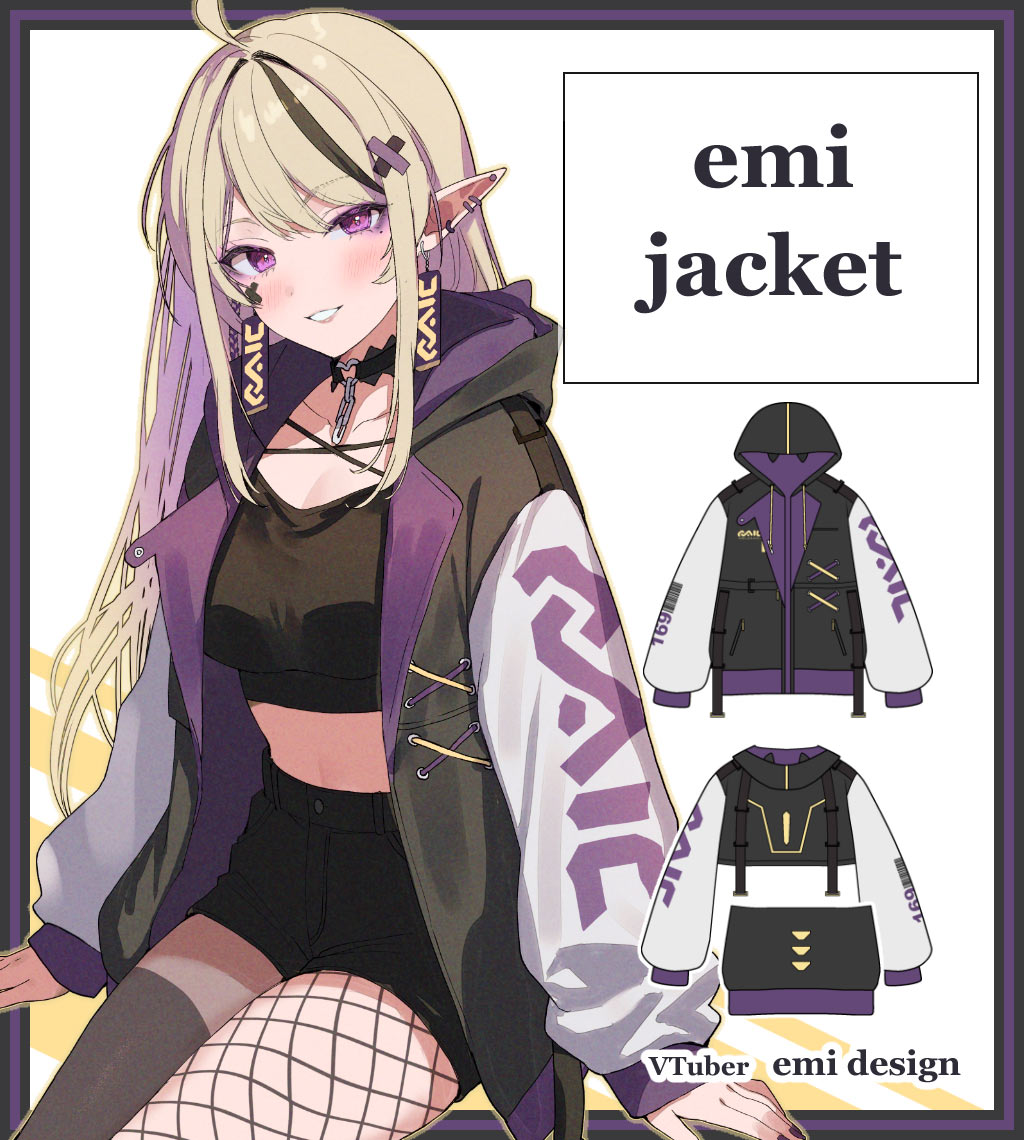 VTuberのemi(keyokku)様がデザイン『emi(keyokku) jaket』 | 全ての商品 | ぽっぷこーんミュージアム