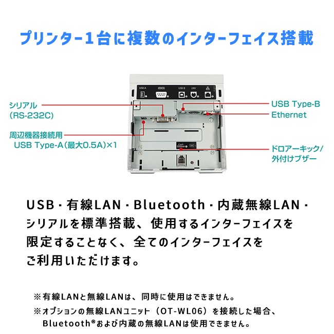 【エプソン正規代理店】レシートプリンター TM-m55 TM55-611W/TM55-612B ホワイト/ブラック Bluetooth/USB/有線LAN/無線LAN/シリアル マルチ ...