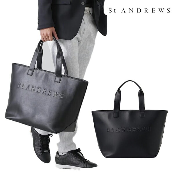 セントアンドリュース 2024年秋冬モデル ユニセックス 合皮ロゴ トートバッグ 042-4281001 St ANDREWS【24 ...