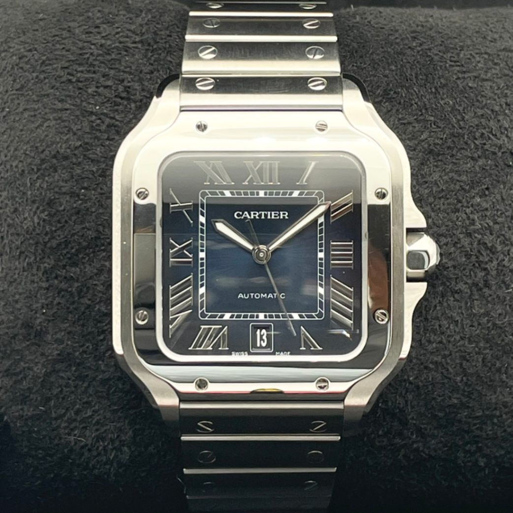 【お値下げ特価】カルティエ サントス ドゥ カルティエ WSSA0071 ブルー ステンレススチール 39.8mm | 時計,カルティエ ...