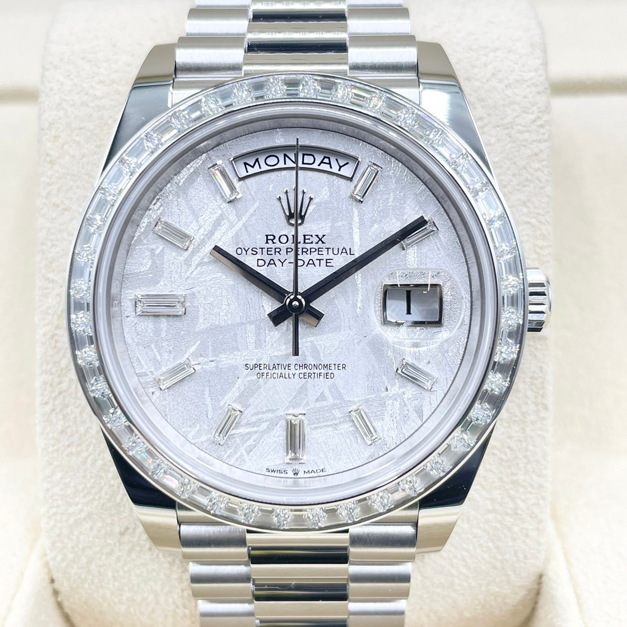 ロレックス デイデイト 228396TBR メテオライト プラチナ ダイヤベゼル 40mm ｜ 商品状態：新品｜プレミアバリューショップ