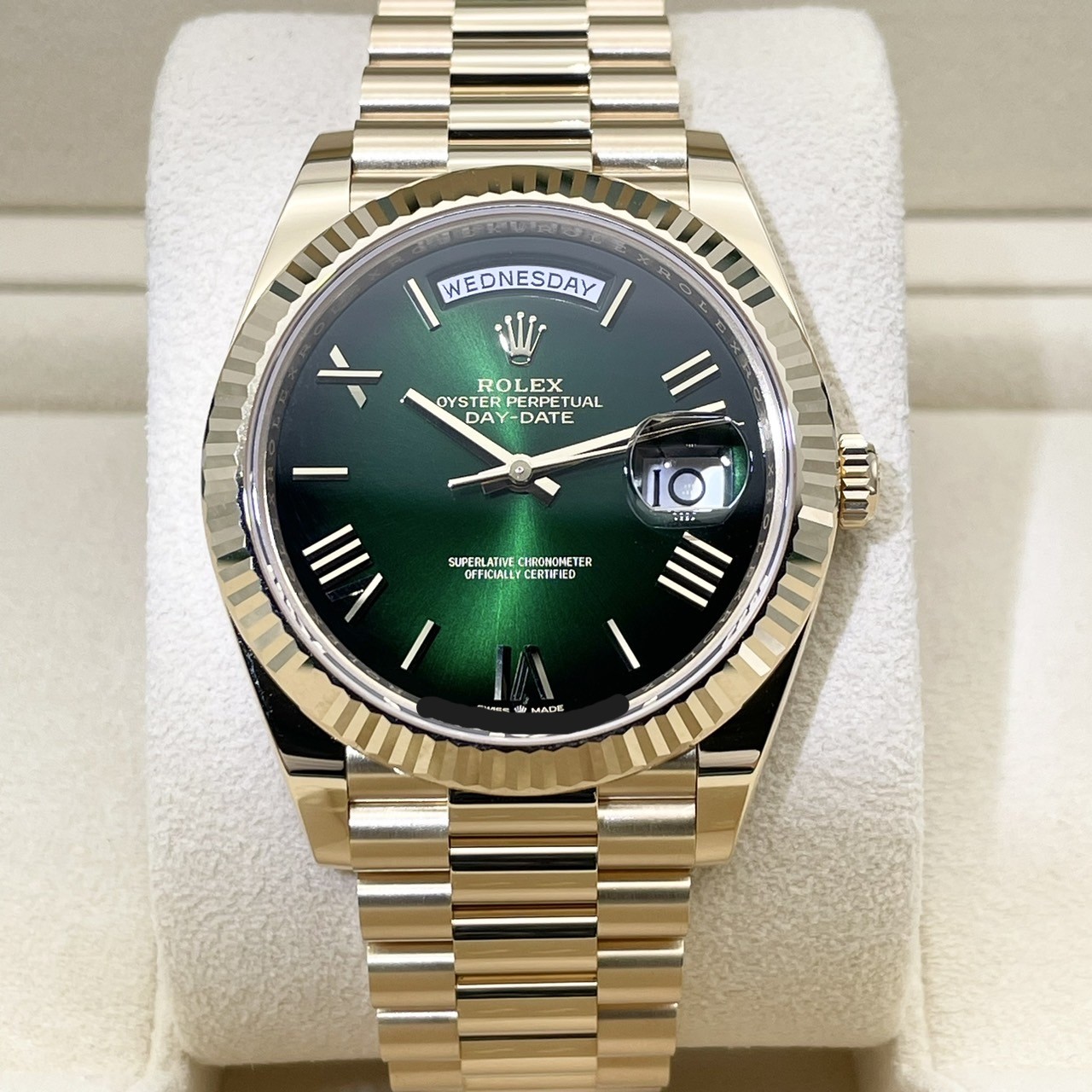 ロレックス デイデイト 228238 グリーンオンブレ プレジデントブレスレット 40mm ｜ 商品状態：新品｜プレミアバリューショップ