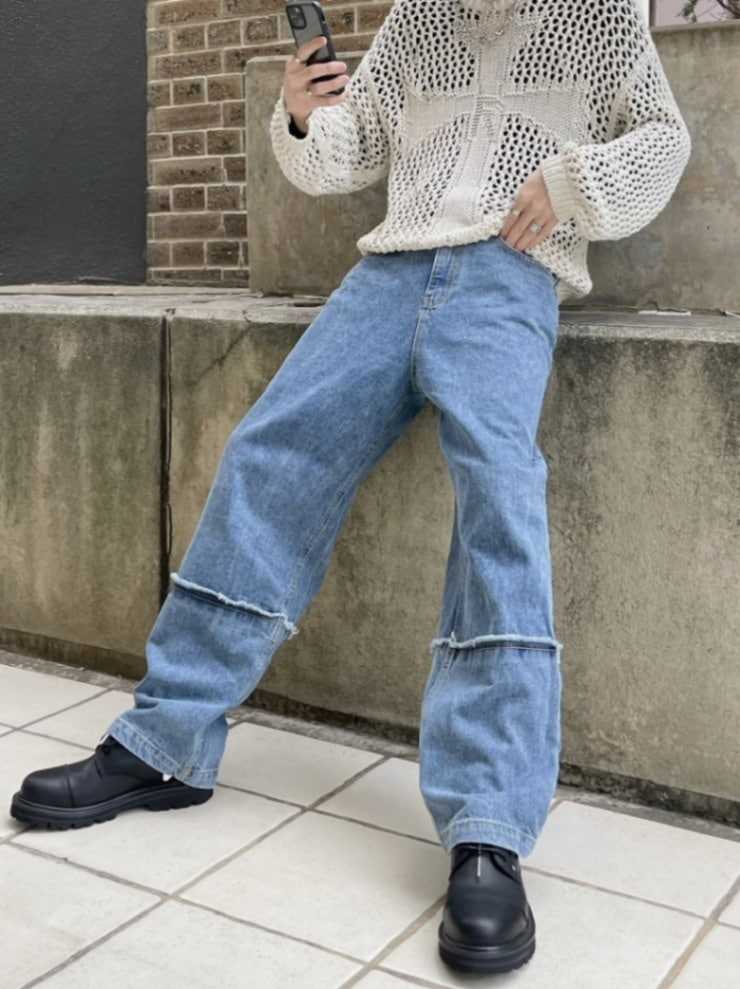 受注制【SUPADA】cut off washing semi wide pants (2color) | OUR BRAND,SUPADA ...