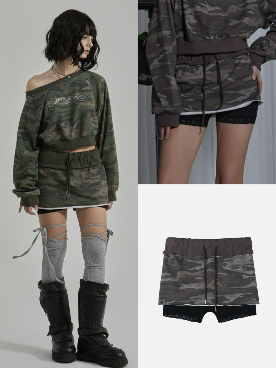 【GATELESS】CAMOUFLAGE MINI SKIRT PANTS | OUR BRAND,GATELESS | PRESSING ...