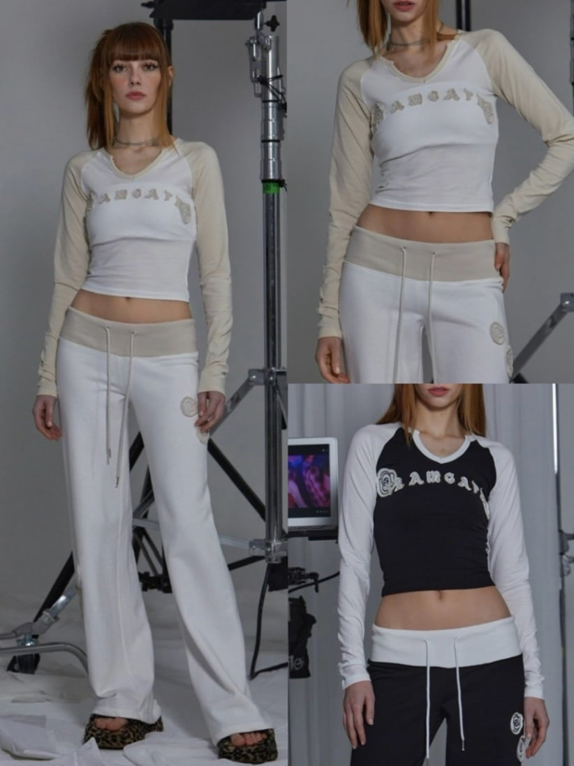 【GATELESS】V NECK CROPPED RAGLAN T-SHIRT | OUR BRAND,GATELESS | PRESSING ...