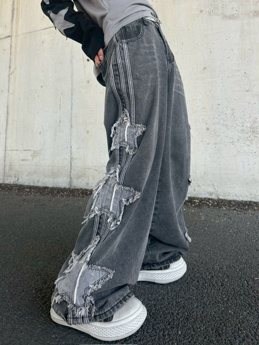 【LUV CODE】star design denim pants (2color) | OUR BRAND,LUV CODE | PRESSING WEB SHOP