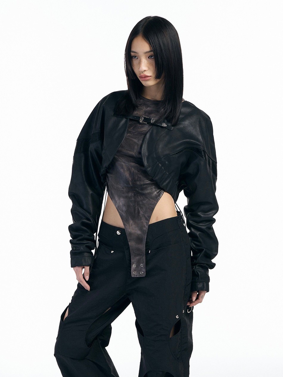 【SETUP‐EXE】Matte Leather bolero buckle Jacket | OUR BRAND,SETUP-EXE ...