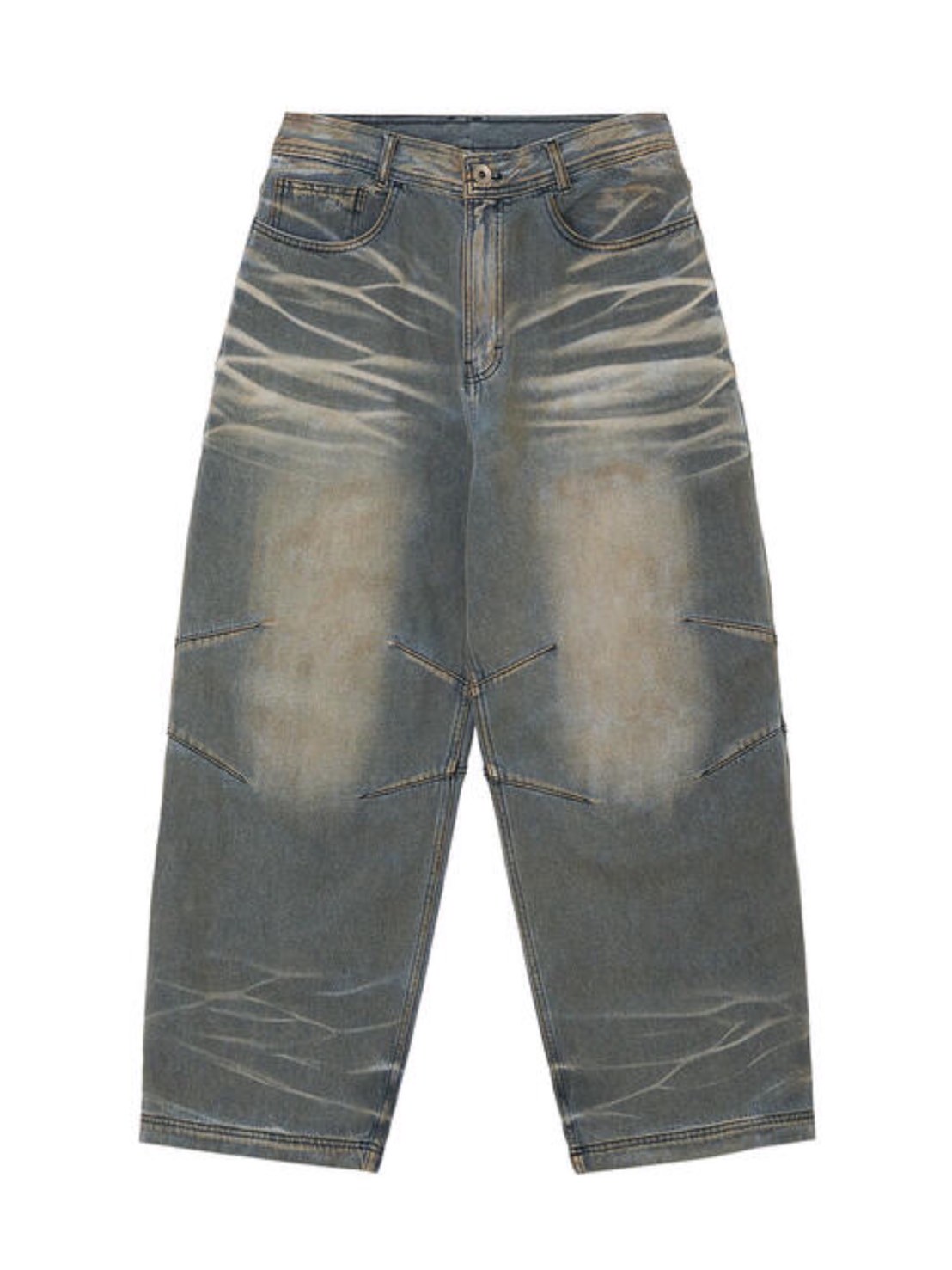 【BLR BLUER】EMBOSSED WAVE WASHING WIDE DENIM PANTS | OUR BRAND,BLR BLUER ...