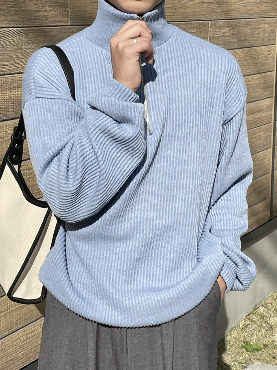 【RENOL】color rib half zip knit (2color) | OUR BRAND,RENOL | PRESSING ...