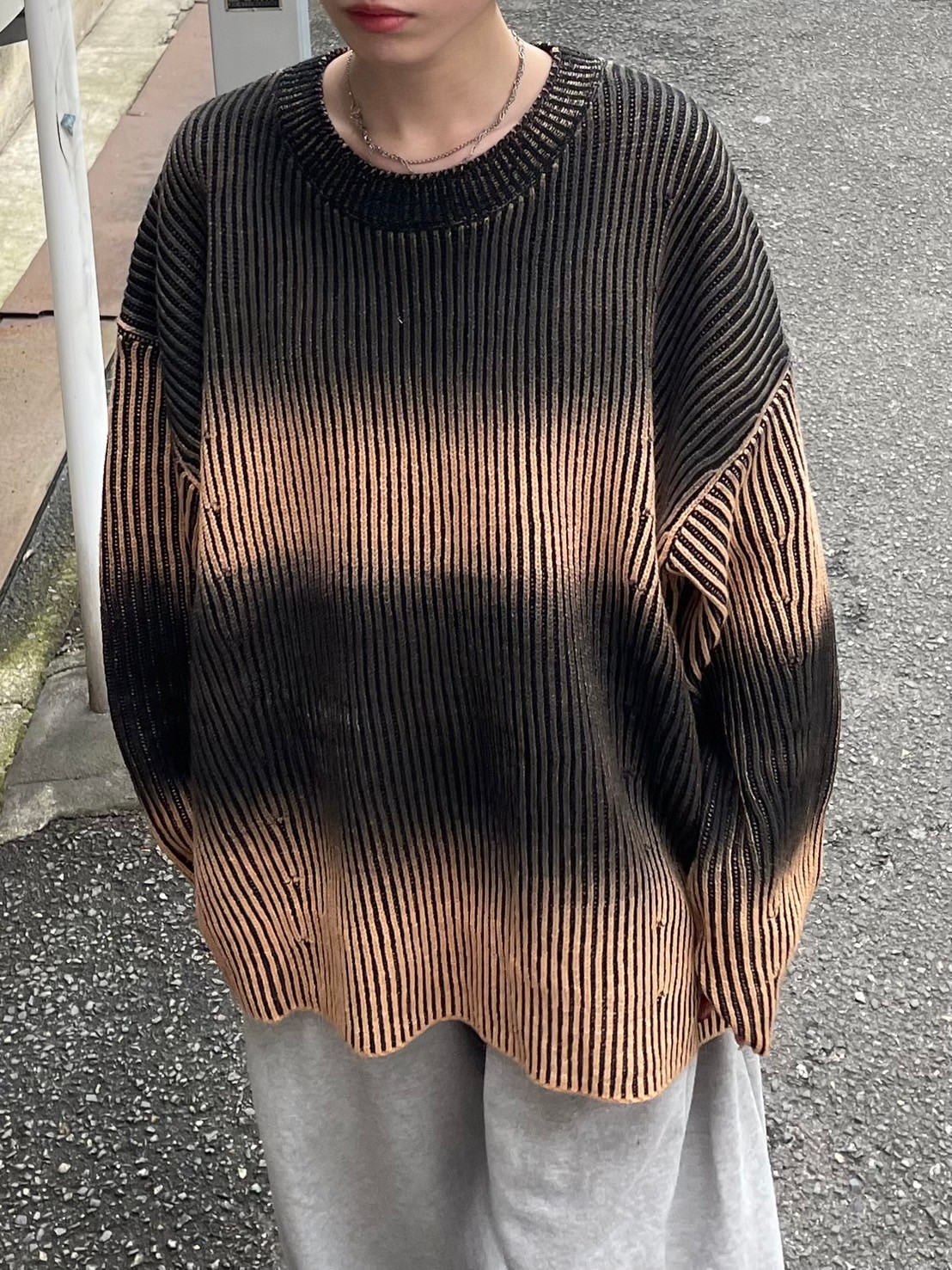 受注制【Chikashitsu +】bleach washing knit (3color) | OUR BRAND,Chikashitsu ...