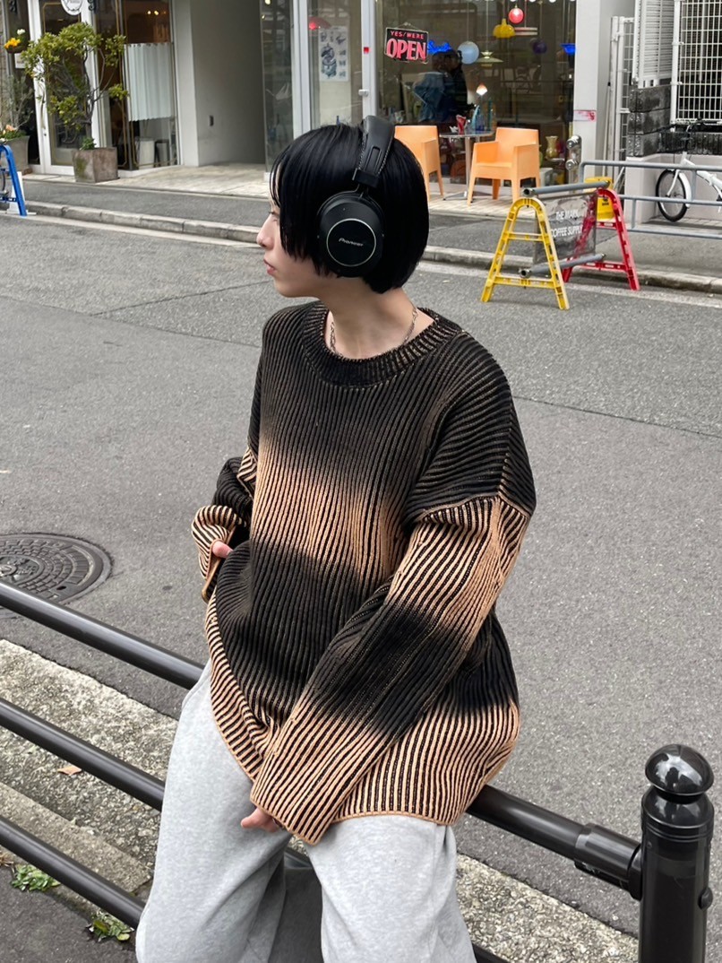 受注制【Chikashitsu +】bleach washing knit (3color) | OUR BRAND,Chikashitsu ...