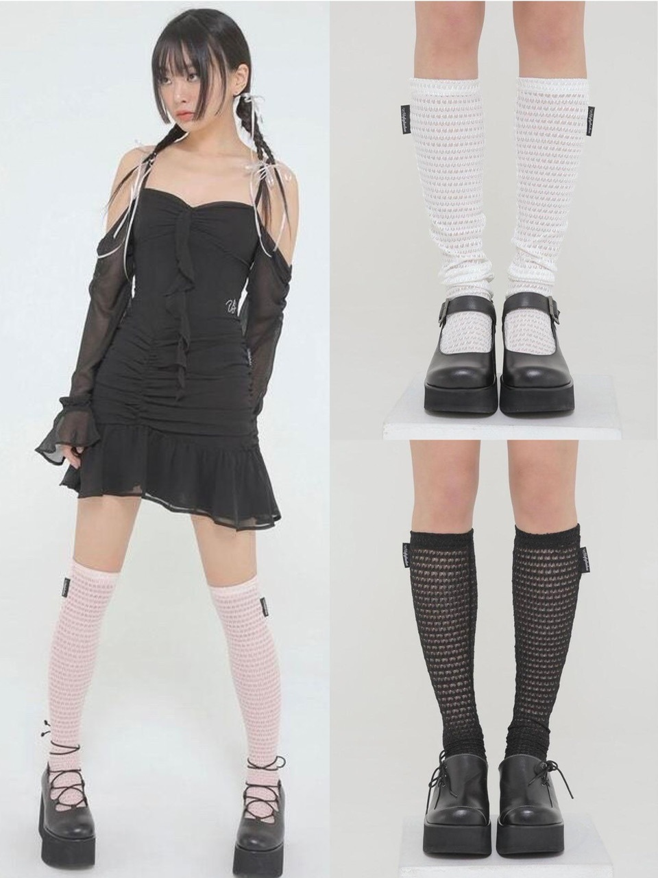 【Uglyshadow】MESH KNEE SOCKS | OUR BRAND,Uglyshadow | PRESSING WEB SHOP