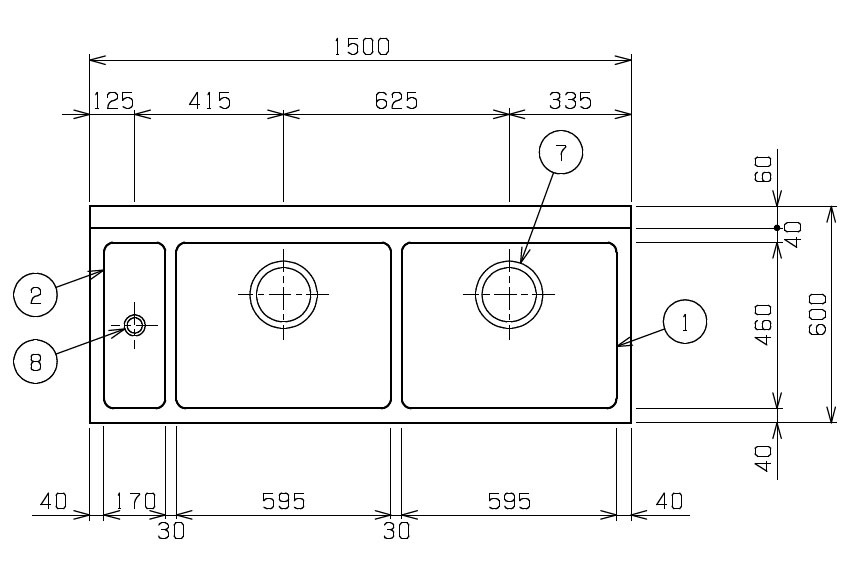 新品 マルゼン二層ゴミ入れ付シンク BS2-156L 間口1500×奥行600×高さ800mm バックガードあり 送料無料（沖縄・北海道・一部離島を除く） メーカー保証1年 | 新品,板金類 ...