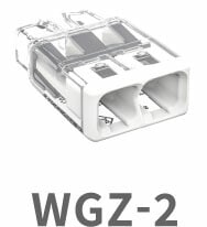 ワゴ WAGO WGZ-2 差込コネクター 2穴用 (120個入) WGZ2 (WGX-2の後継品) ｜住設と電材の洛電マート【本店】