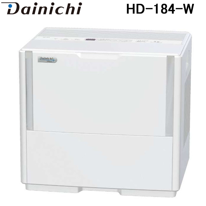(送料無料) ダイニチ工業 HD-184-W ハイブリッド式加湿器 HDシリーズパワフルモデル プレハブ洋室50畳まで/木造和室30畳まで 標準加湿量1,800mL/h タンク6.0L×2 ...