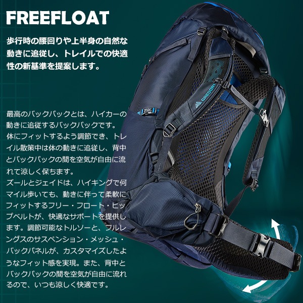 GREGORY(グレゴリー) ZULU45 ズール45 | バックパック,グレゴリー,テクニカルパック,ベンチレーテッドパック | 楽山荘