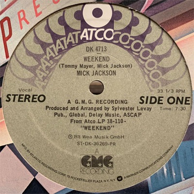 Weekend / Mick Jackson ｜ RECORD STATION ｜ レコードステーション