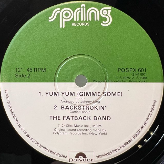 Fatback Band Yum Yum (Gimme Some) / Backstrokin' (12")